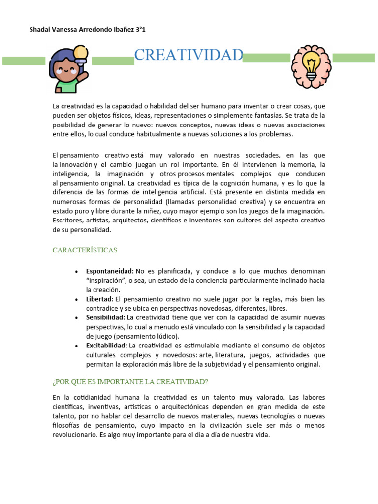 CREATIVIDAD | PDF | Creatividad | Pensamiento