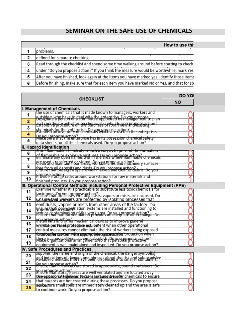 Checklist Exercise (Group 3) | PDF | Personal Protective Equipment ...