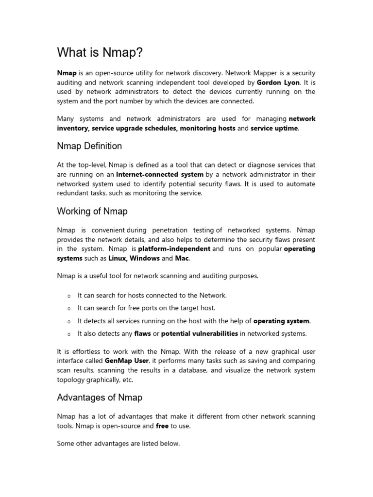 What Is Nmap | Download Free PDF | Transmission Control Protocol | Port (Computer Networking)