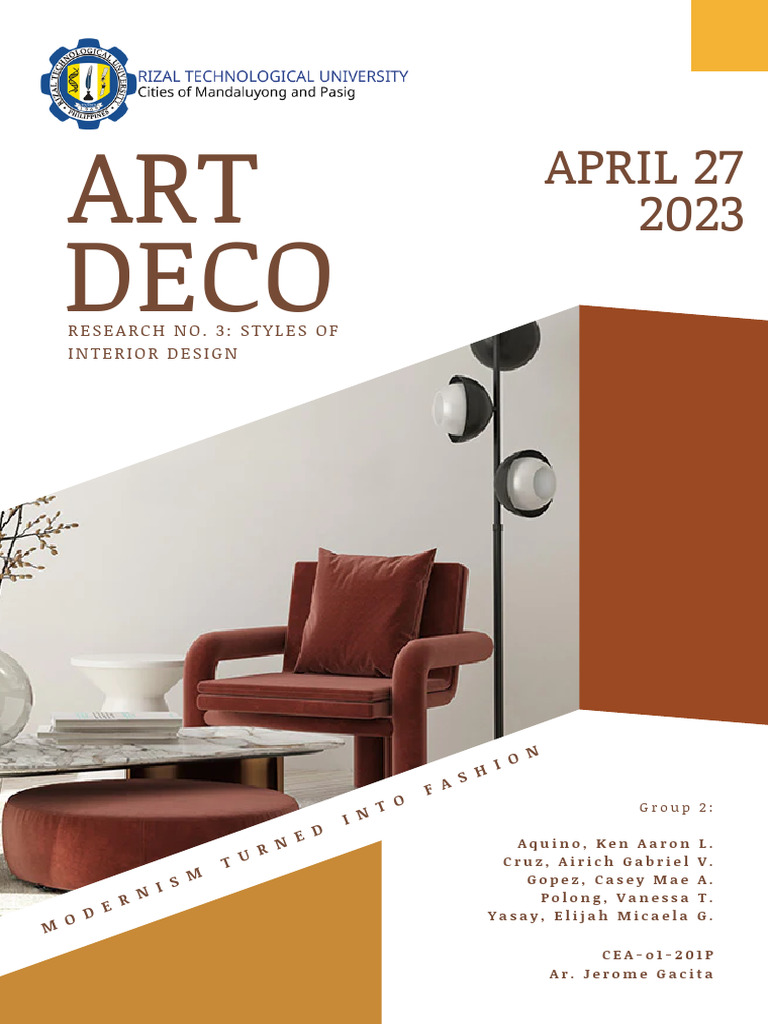 Group2 Art Deco Research Paper | PDF | Art Deco | Furniture