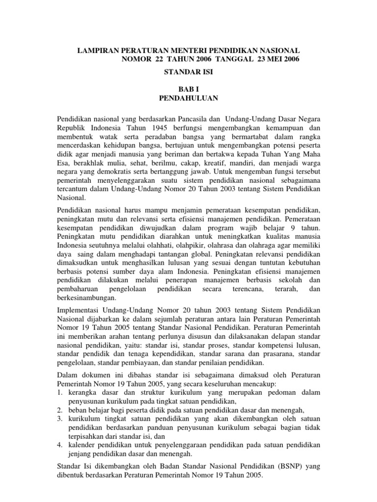Standar Isi | PDF