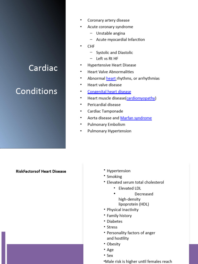 Cardiac Conditions Jan 2021 | PDF | Coronary Artery Disease ...