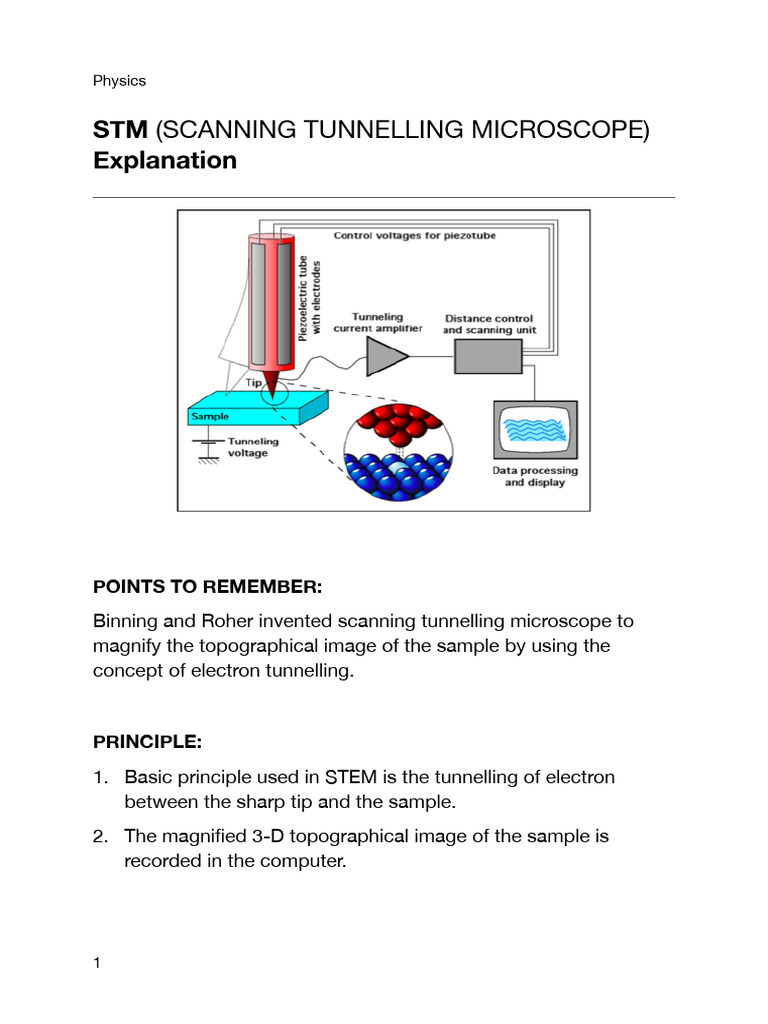 STEM | PDF | Scanning Tunneling Microscope | Quantum Tunnelling