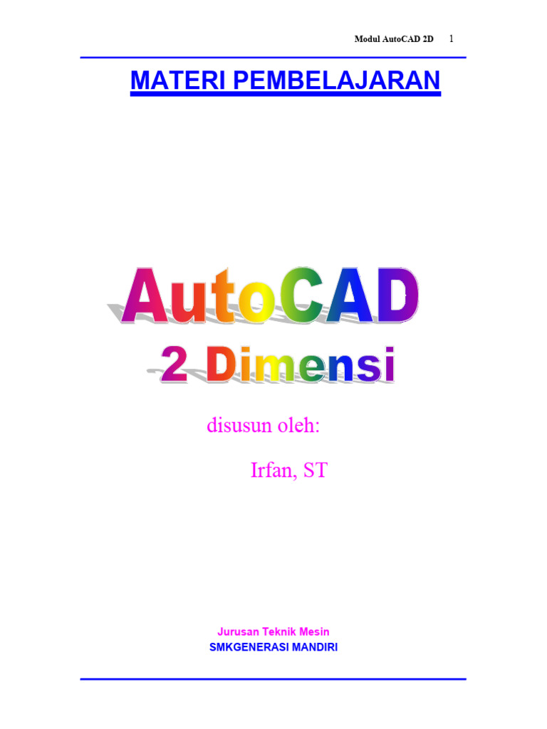 Autocad 2D REFISI | PDF | Metode & Bahan Ajar