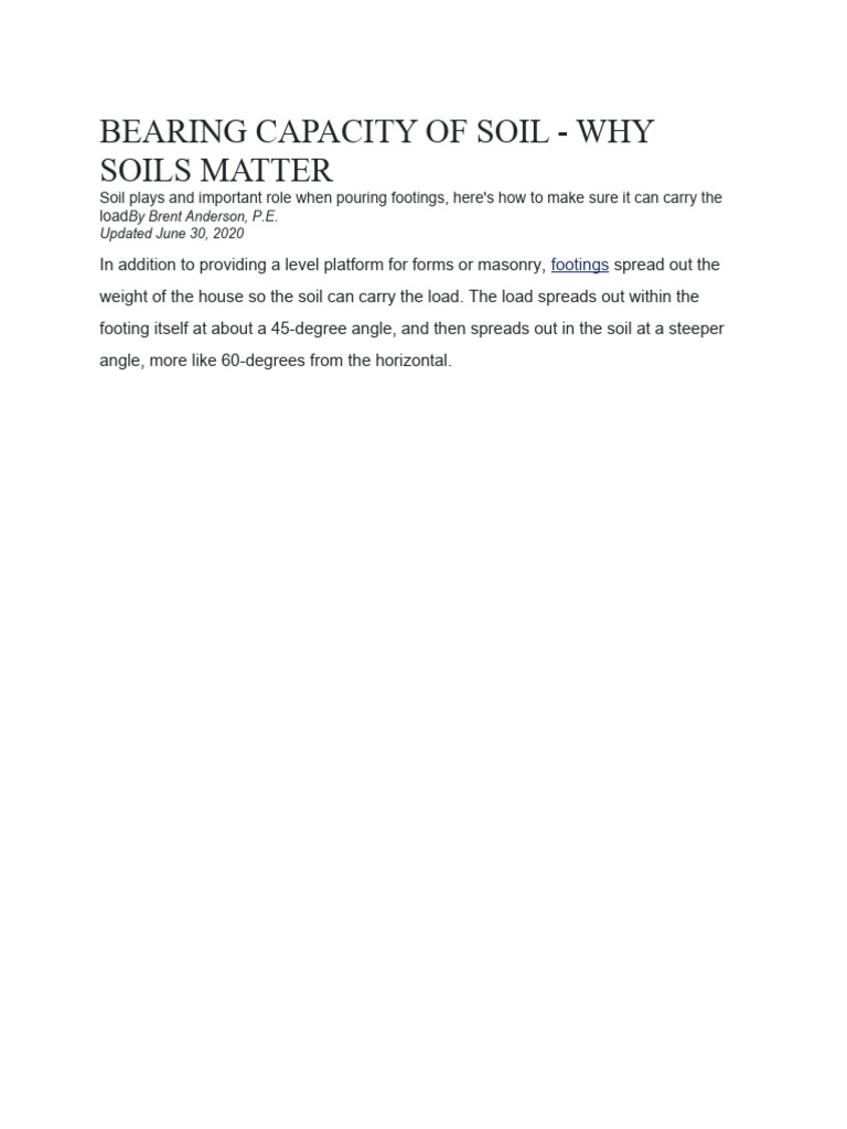 Soil Bearing Capacity for Footings | PDF | Silt | Gravel