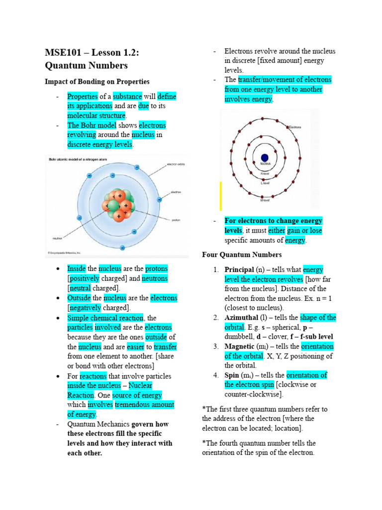 Lecture 1 2 Pdf Atomic Nucleus Atomic Orbital