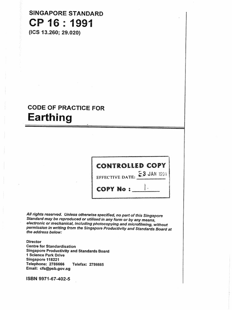 CP 16 - 1991 Earthing | PDF