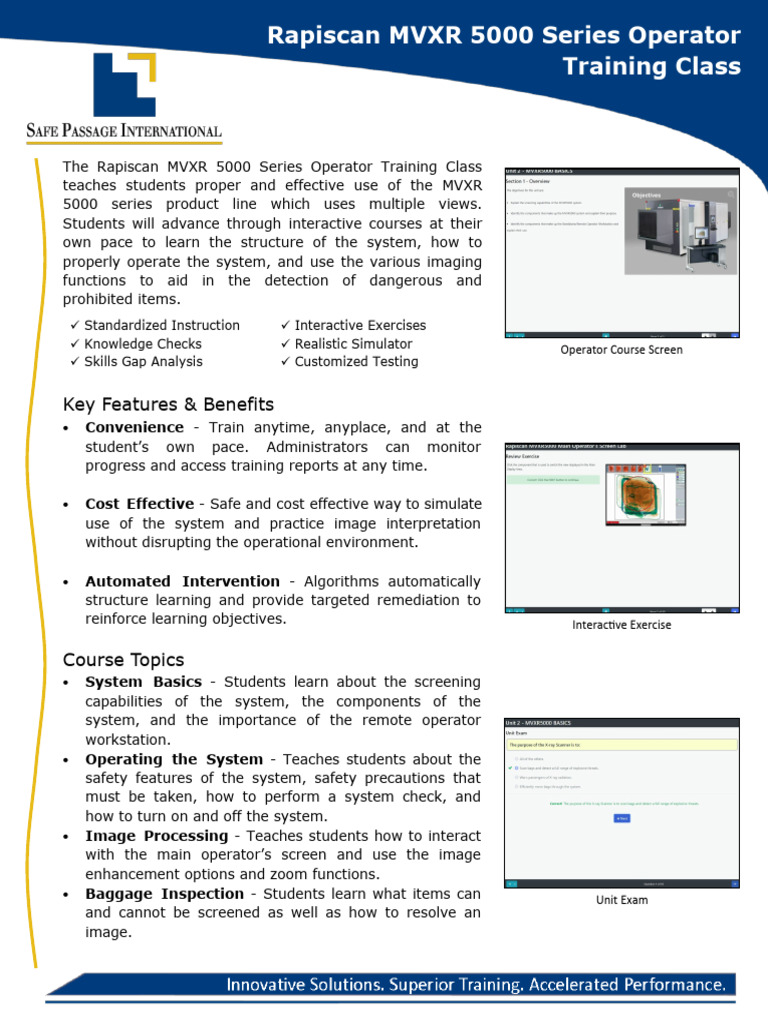 Rapiscan MVXR 5000 Series Operator Training Class v1.3 | PDF | Simulation | Learning