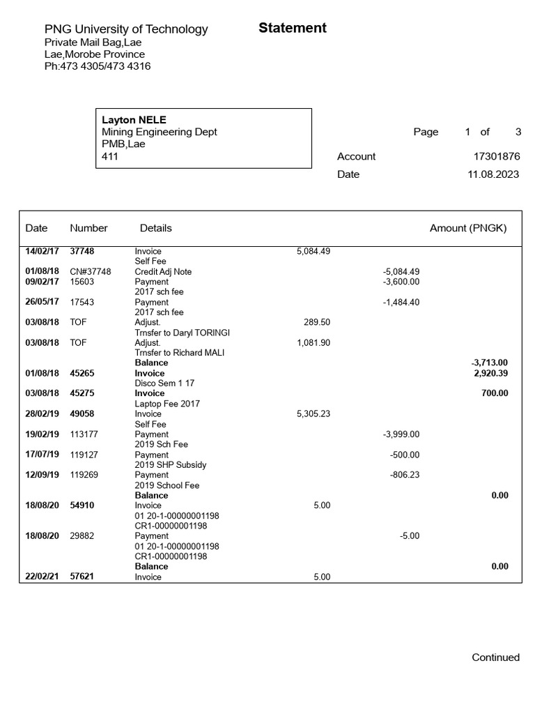 Statement Layton NELE | PDF | Trade | Payments