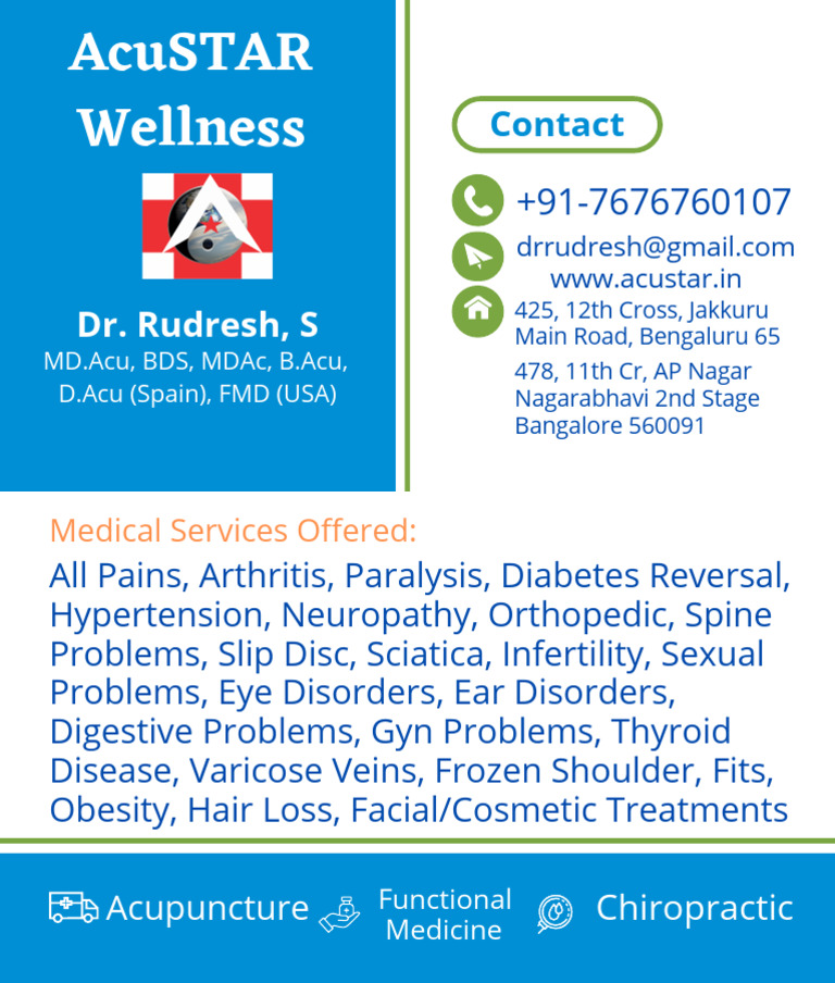 Creative Modern Medical Business Card of AcuSTAR | PDF | Wellness