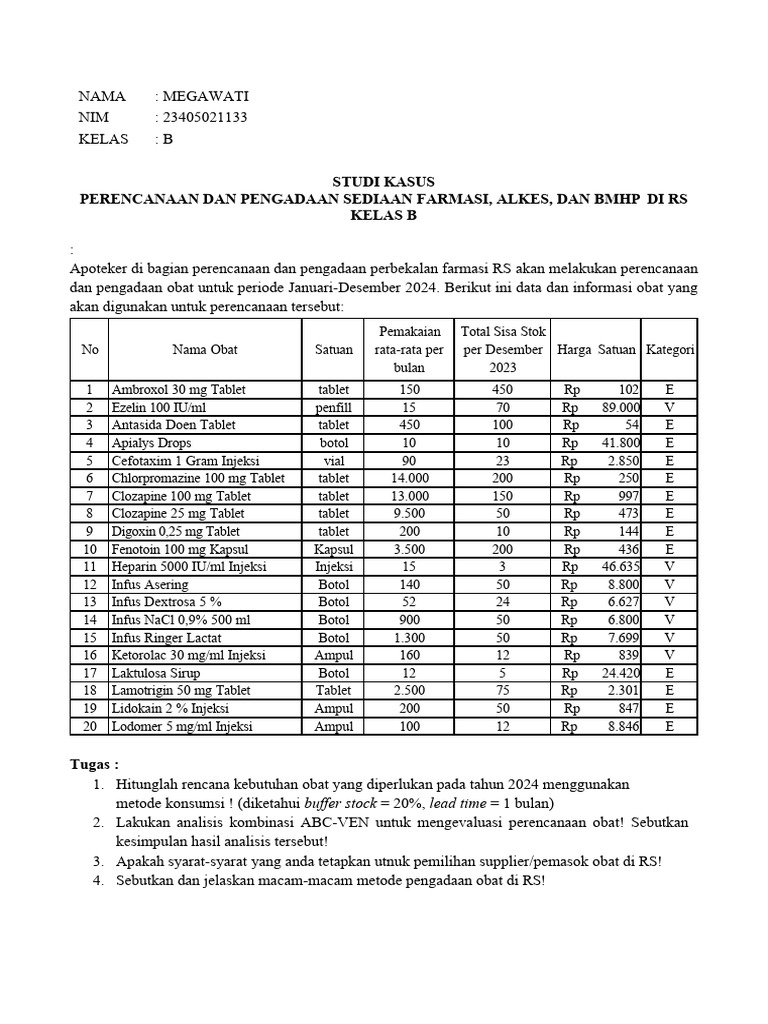 Perencanaan dan Pengadaan Obat 2024 | PDF