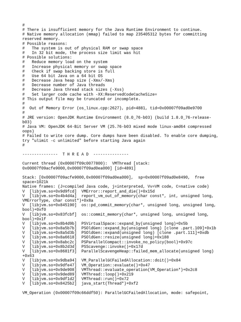 Hs Err Pid4881 | PDF | Java (Programming Language) | Java Virtual Machine Hs Err Pid4881 | PDF | Java (Programming Language) | Java Virtual Machine