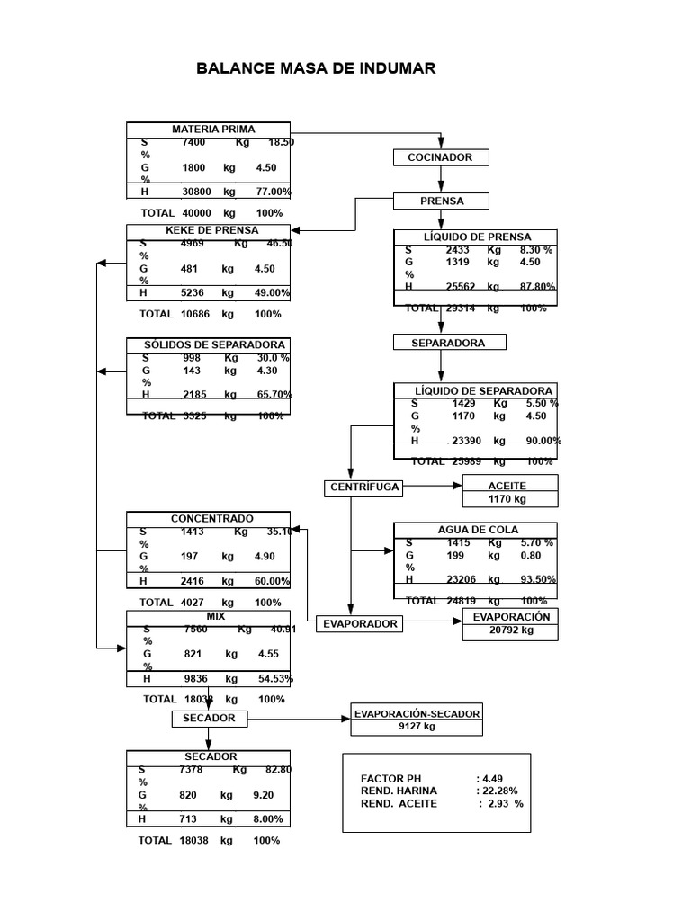 Balance de Masa Indumar | PDF