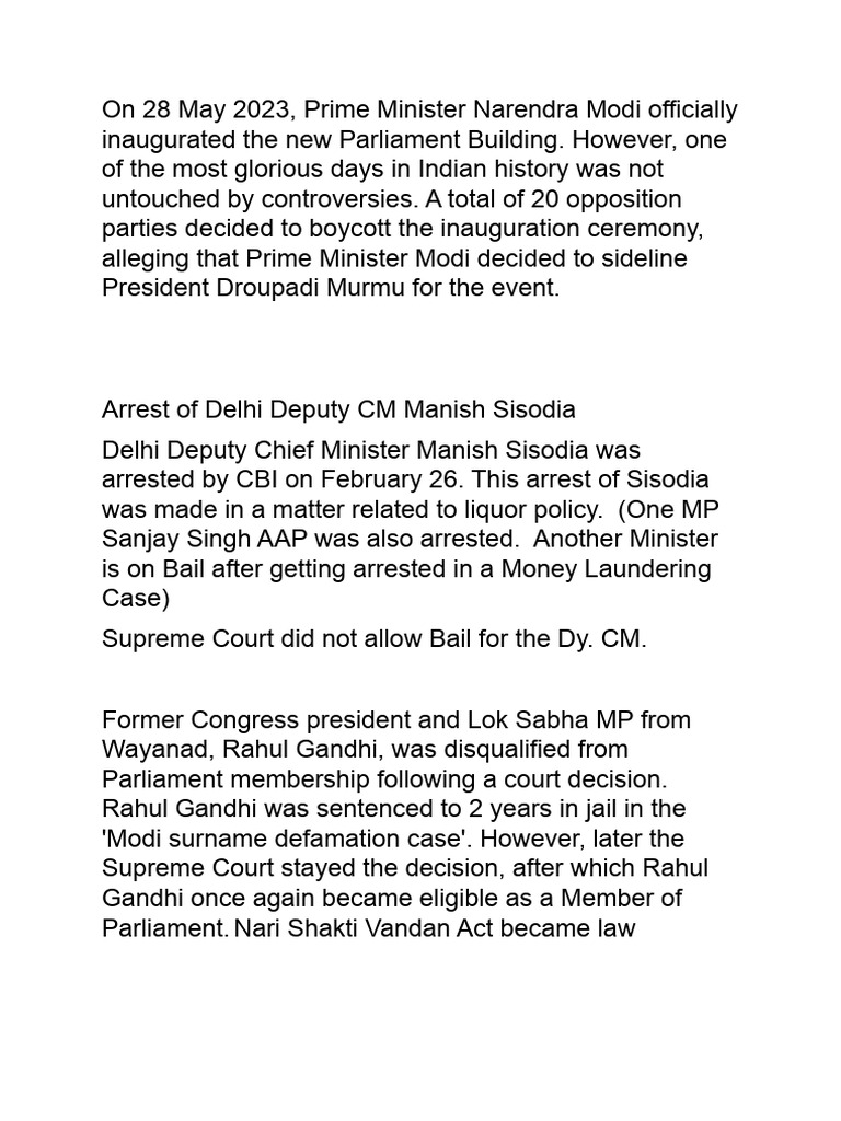 Recap of 2023 | Download Free PDF | Politics Of India | Government