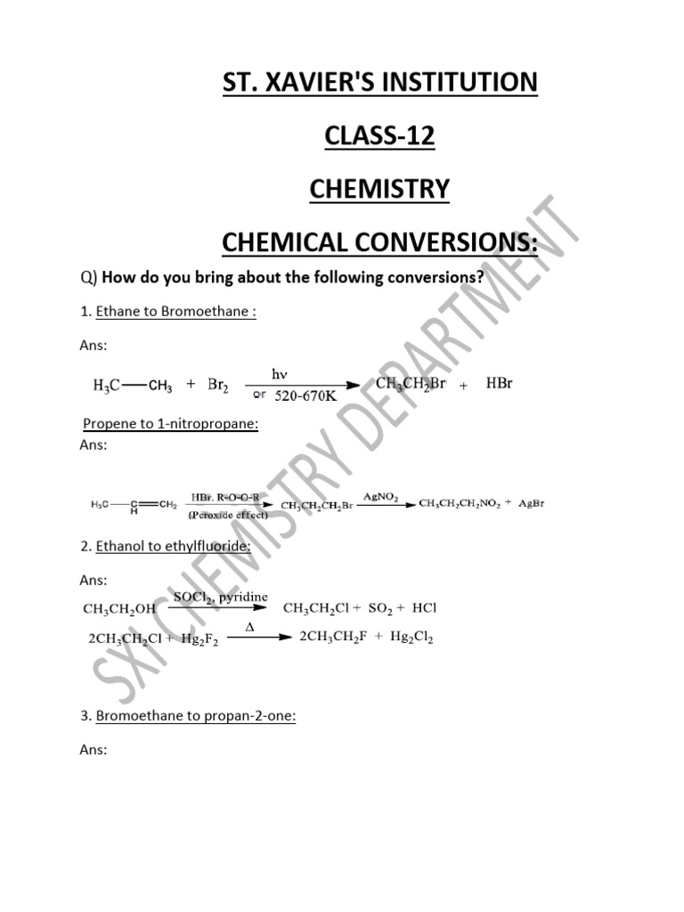 Chemical Conversions-Xii | PDF | Methanol | Ethanol