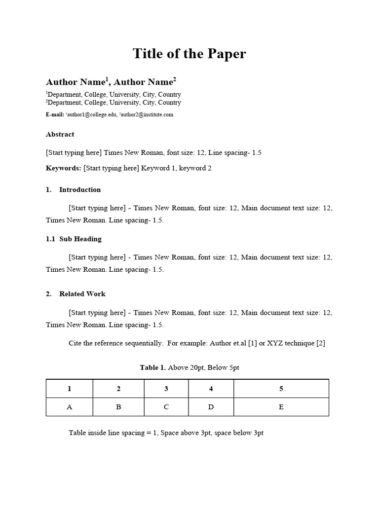 Paper Template | PDF | Times New Roman | Algorithms
