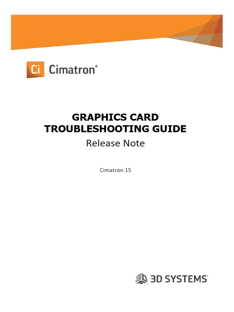 Graphics Card Troubleshooting Guide - Cimatron | PDF | Graphics | Microsoft Windows