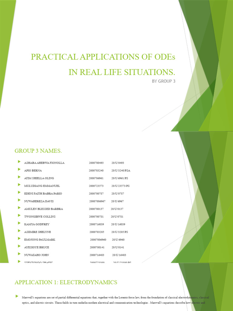 Practical Applications of Odes | PDF | Thermal Conduction | Heat