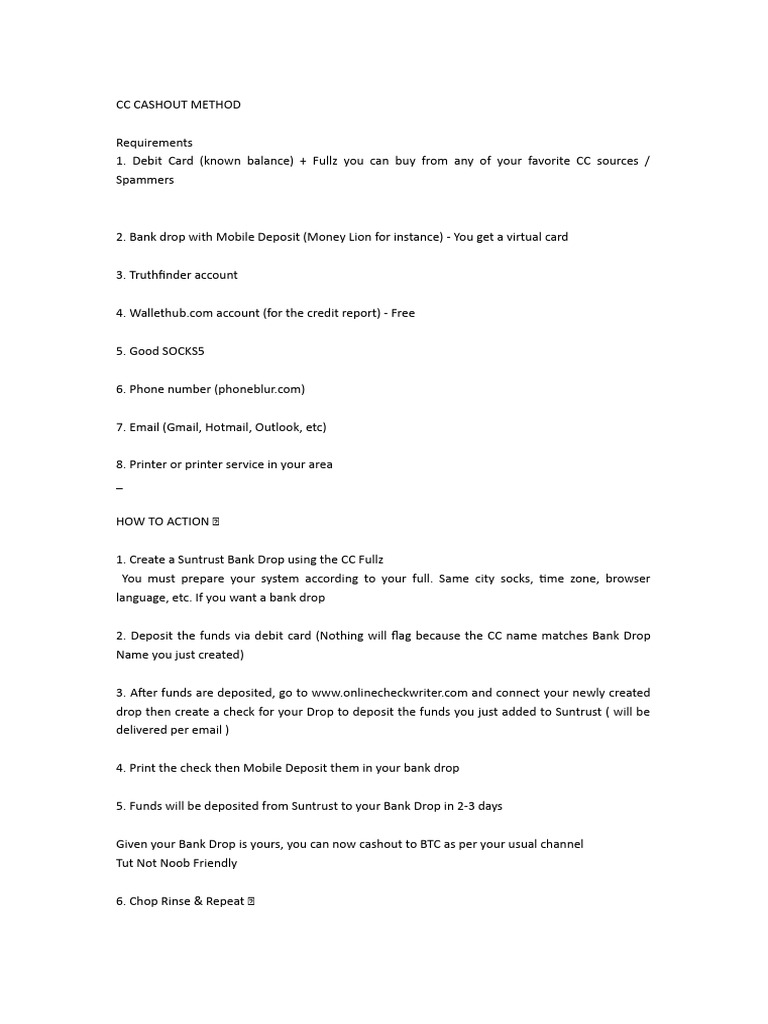 CC Cashout Method Guide | PDF | Finance & Money Management | Law