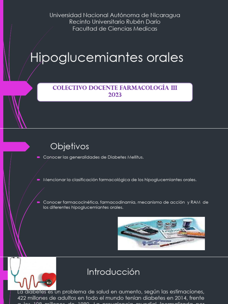 Tema#2 Hipoglucemiantes Orales 2023 Iis | PDF | Diabetes | Insulina