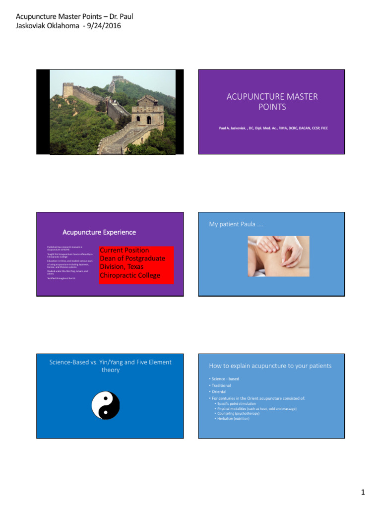 TCM Acupuncture Master Points | PDF | Myofascial Trigger Point ...