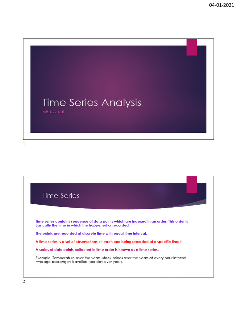 Time Series Analysis | PDF | Seasonality | Forecasting