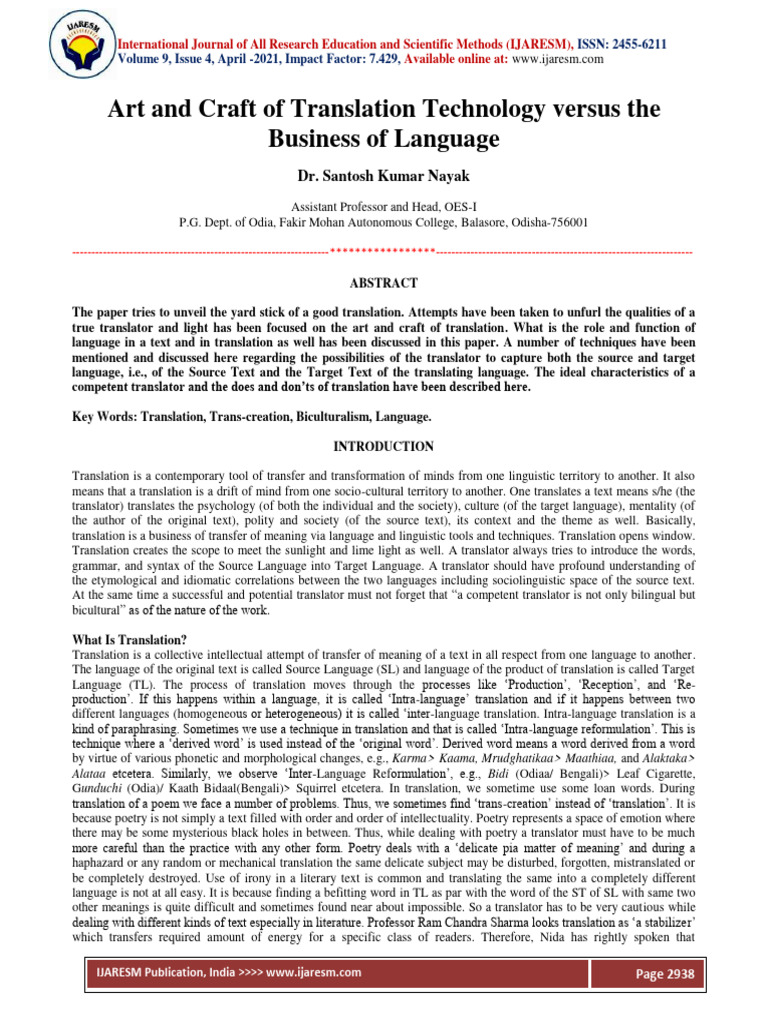3-Art and Craft of Translation | PDF | Translations | Linguistics