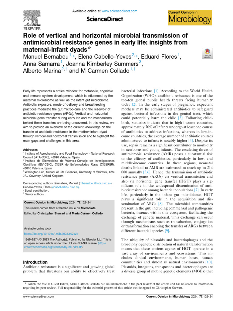 Vertical and Horizontal Microbial Transmission | PDF | Microbiota | Antimicrobial Resistance