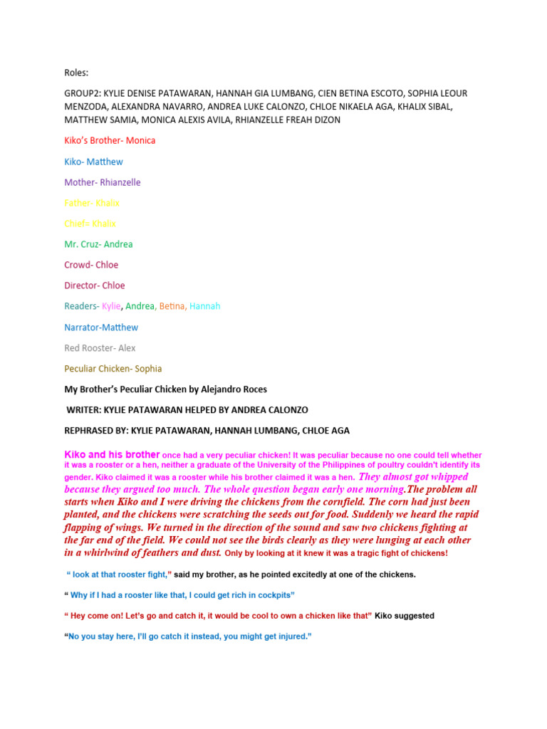 My Brother's Peculiar Chicken Story | PDF | Chicken | Poultry