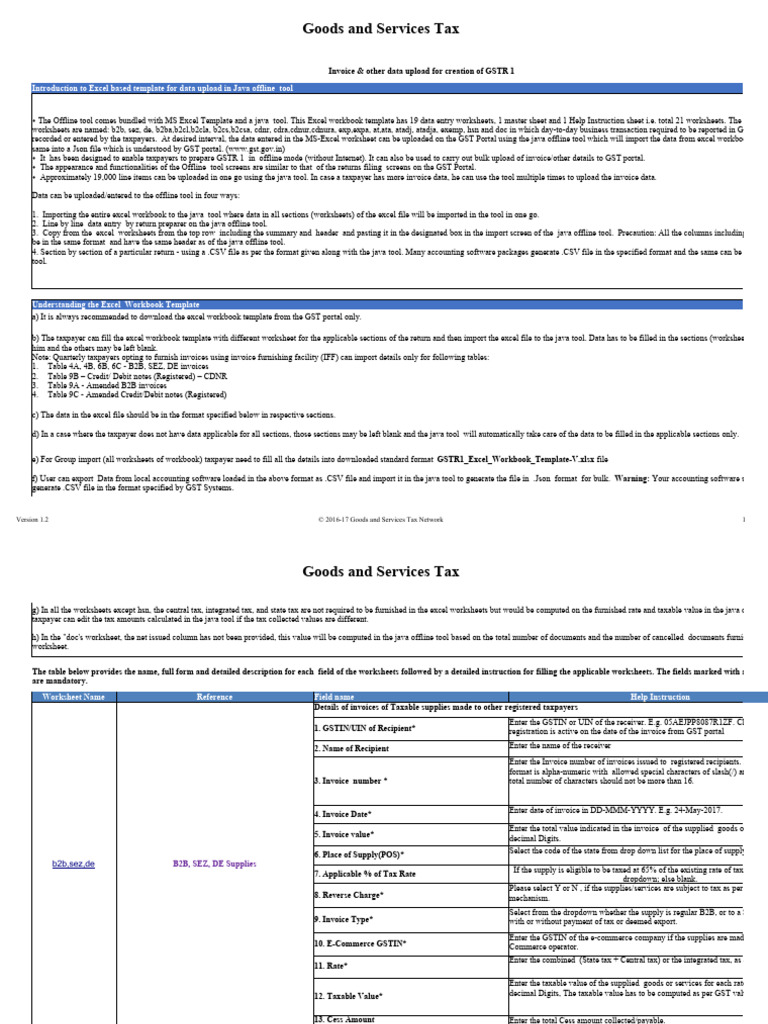 GSTR1 Gstin | PDF | Invoice | Microsoft Excel