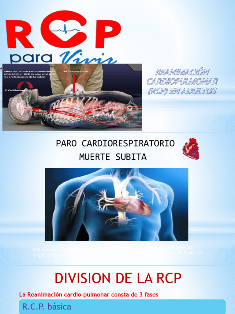 Guía Esencial de RCP: Pasos y Estadísticas | PDF | Reanimación cardiopulmonar | Paro cardíaco