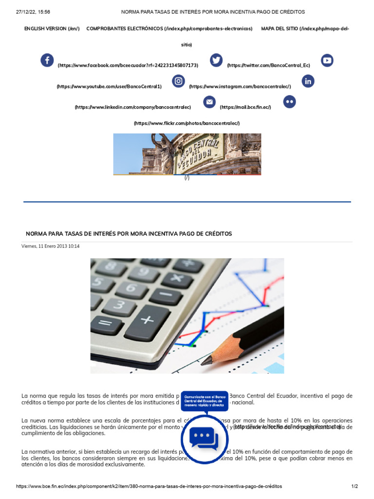 Informativo de Tasas Permitidas para Cobro de Intereses Por Mora Según ...