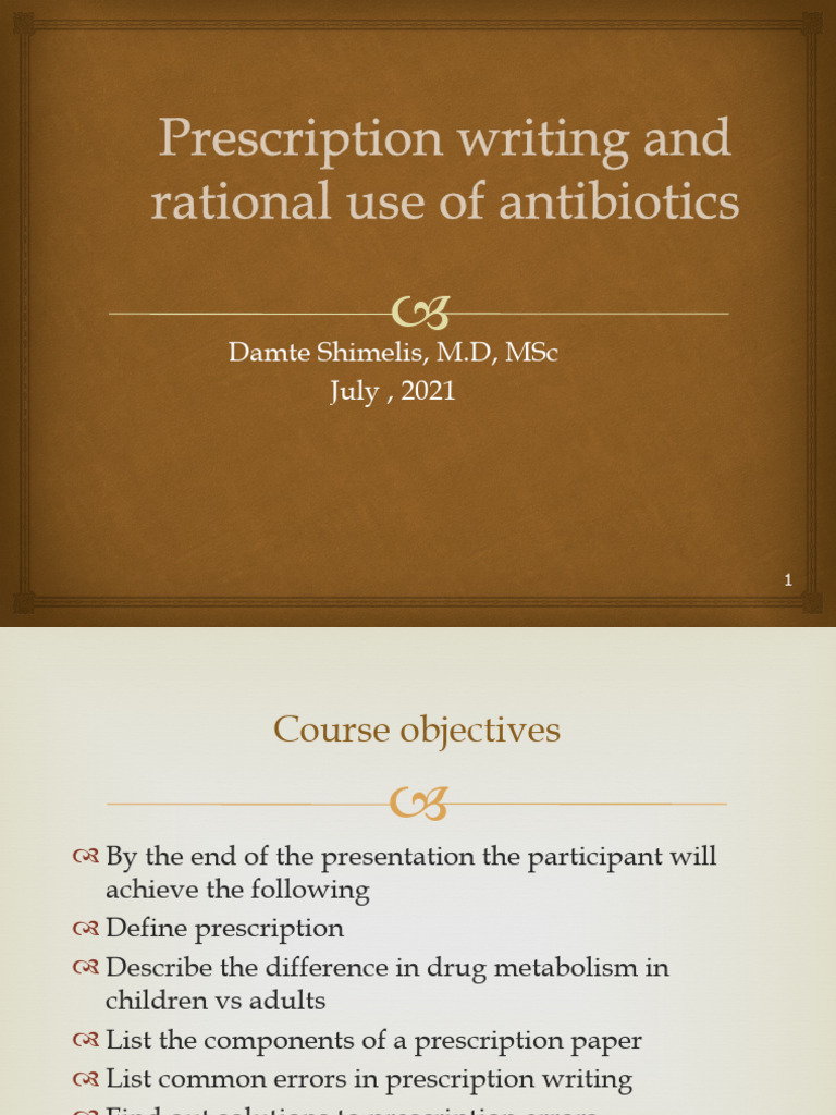 Prescription Writing | Download Free PDF | Medical Prescription | Infection