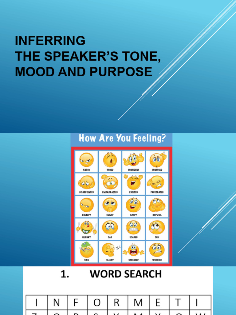 Inferring Tone, Mood, and Purpose | PDF | Mood (Psychology) | Mental Health