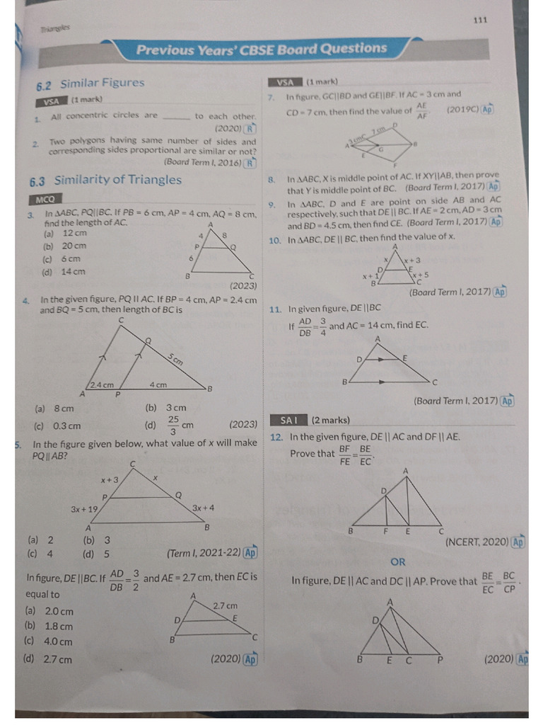 Triangle Previous Year Questions | PDF