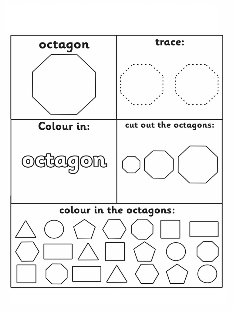 Octagon Shape Worksheet | PDF