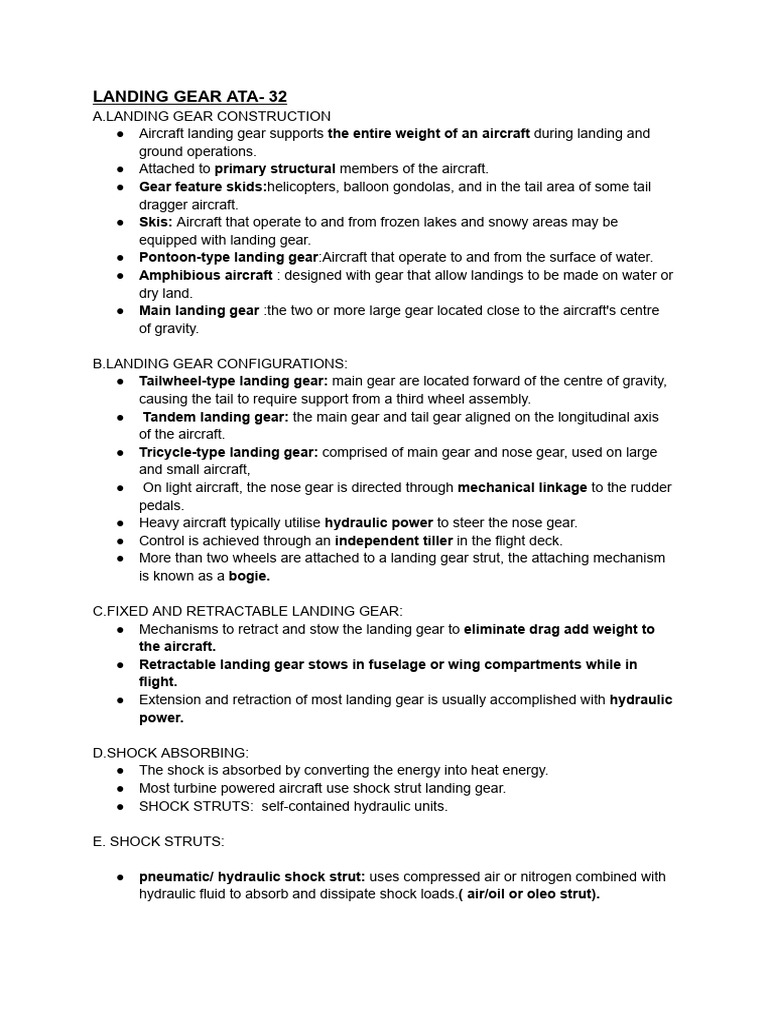 Ata 32 Landing Gear | PDF | Landing Gear | Tire