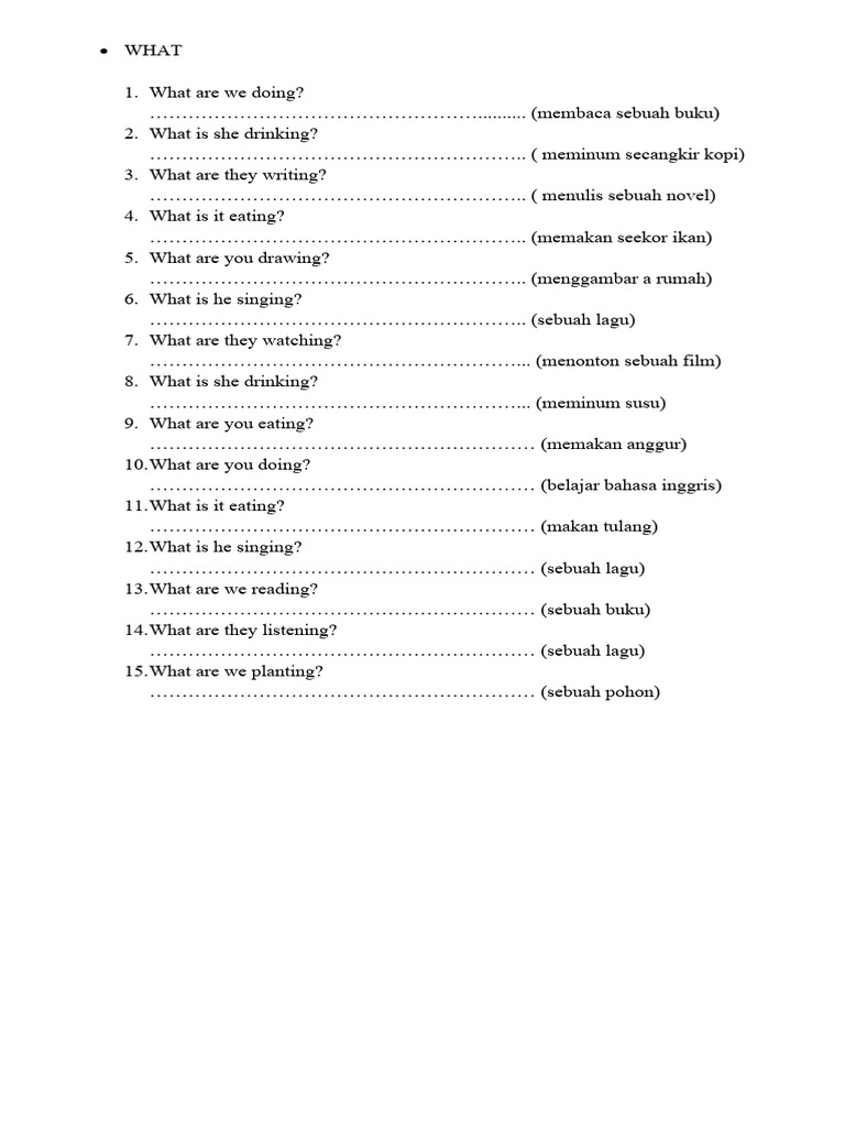5W1H Continous Tense | PDF
