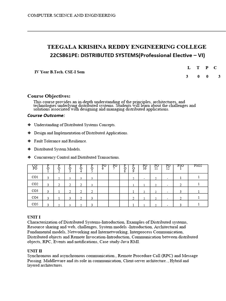 Distributed Systems Course Overview | PDF