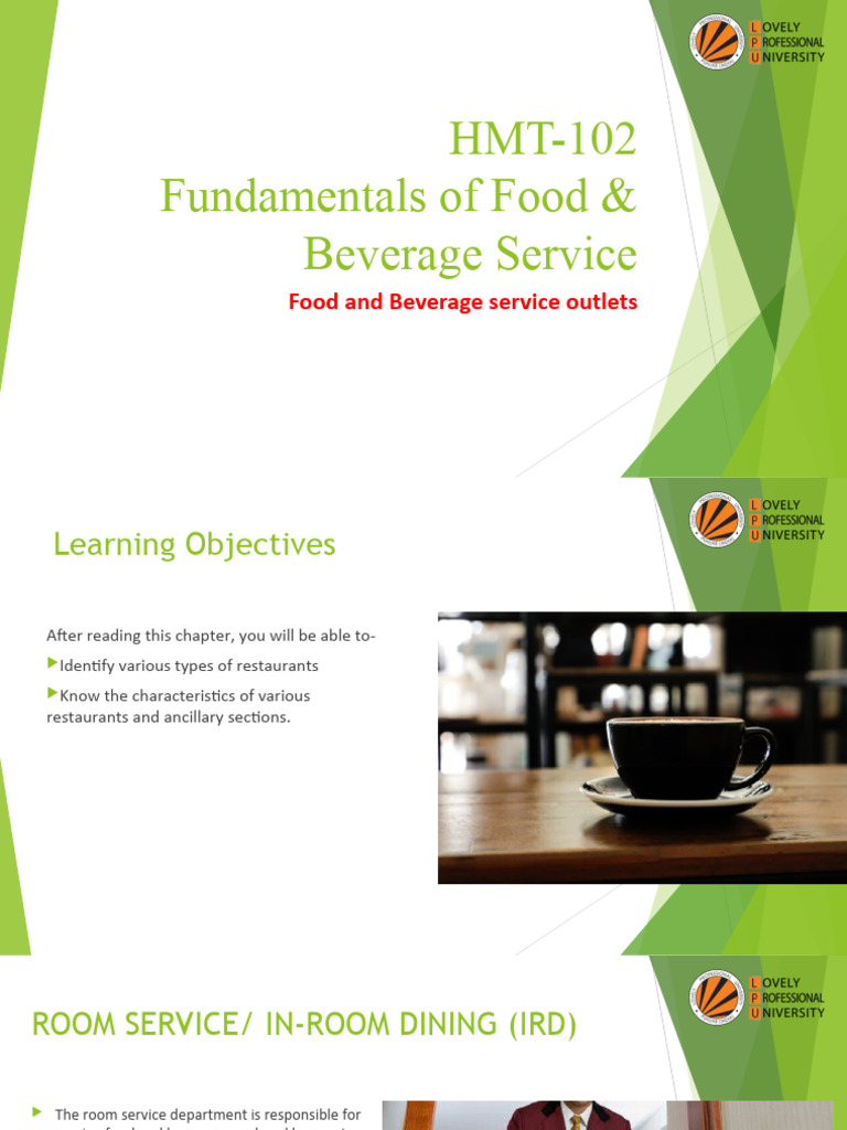 Lect 12 Unit 2 HMT102 | PDF | Restaurants | Hotel