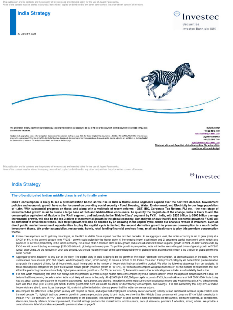 Investsec Strategy Middle Class | PDF | Economic Growth | Consumption ...
