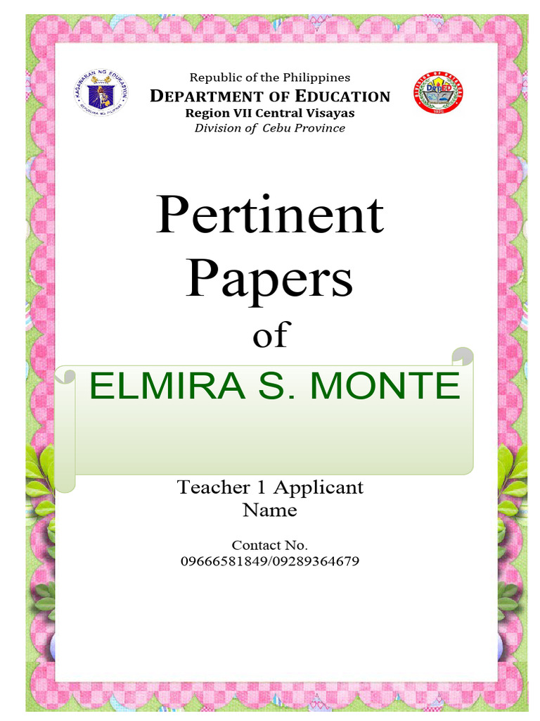 Pertinent Papers FRONT TOC FORMAT | PDF