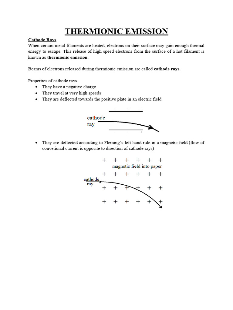 EM7 Thermionic Emission | PDF | Cathode | Electron
