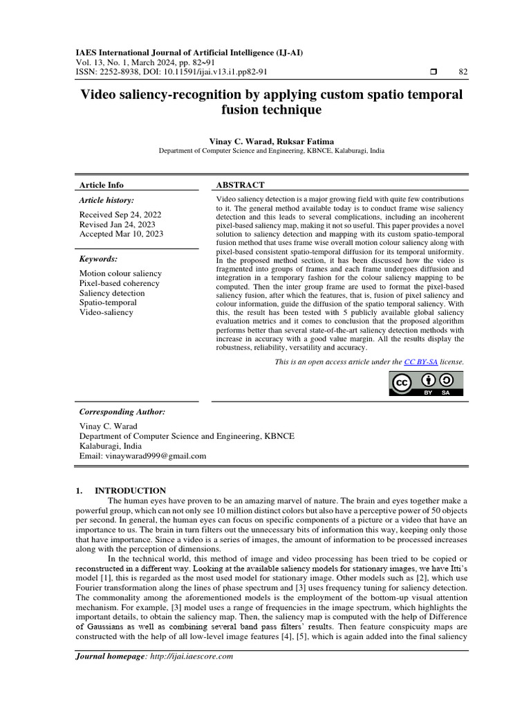 Video Saliency-Recognition by Applying Custom Spatio Temporal Fusion ...