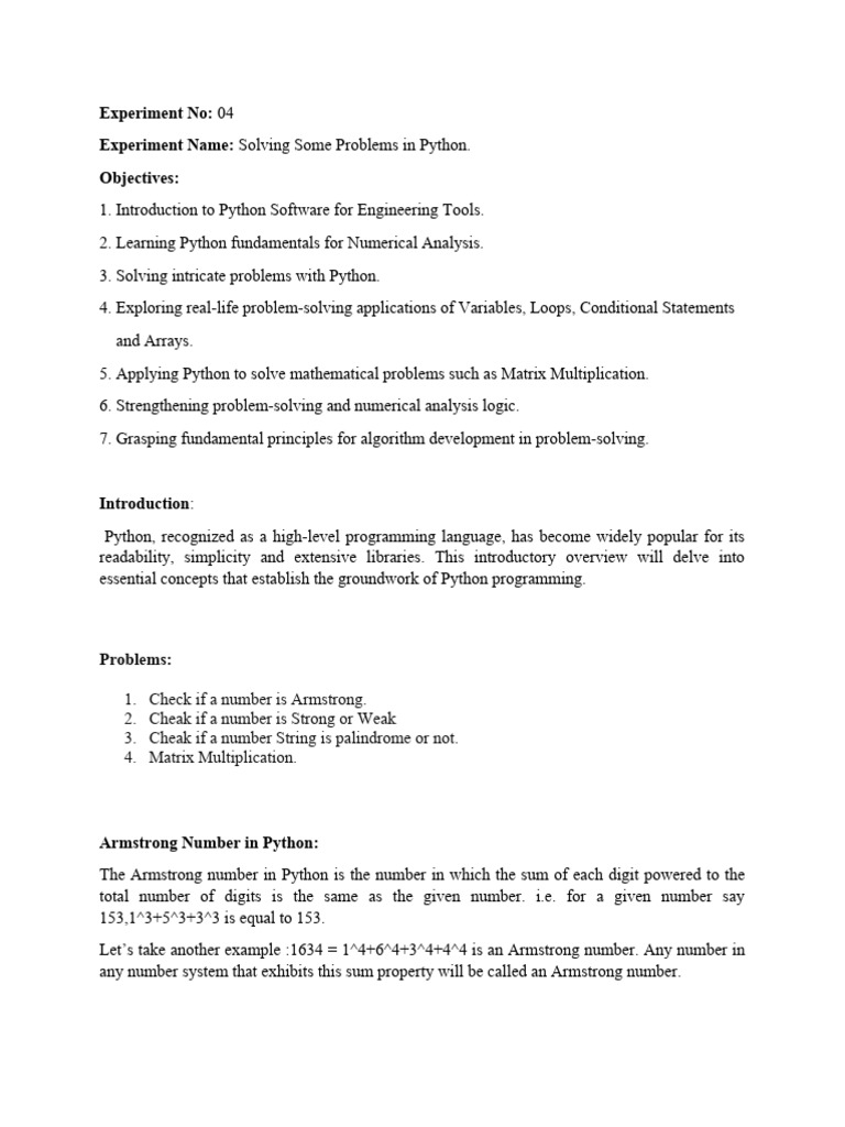 Mimpython 1 | PDF | Matrix (Mathematics) | Python (Programming Language)
