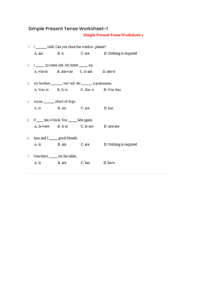 English Simple Present Tens | PDF