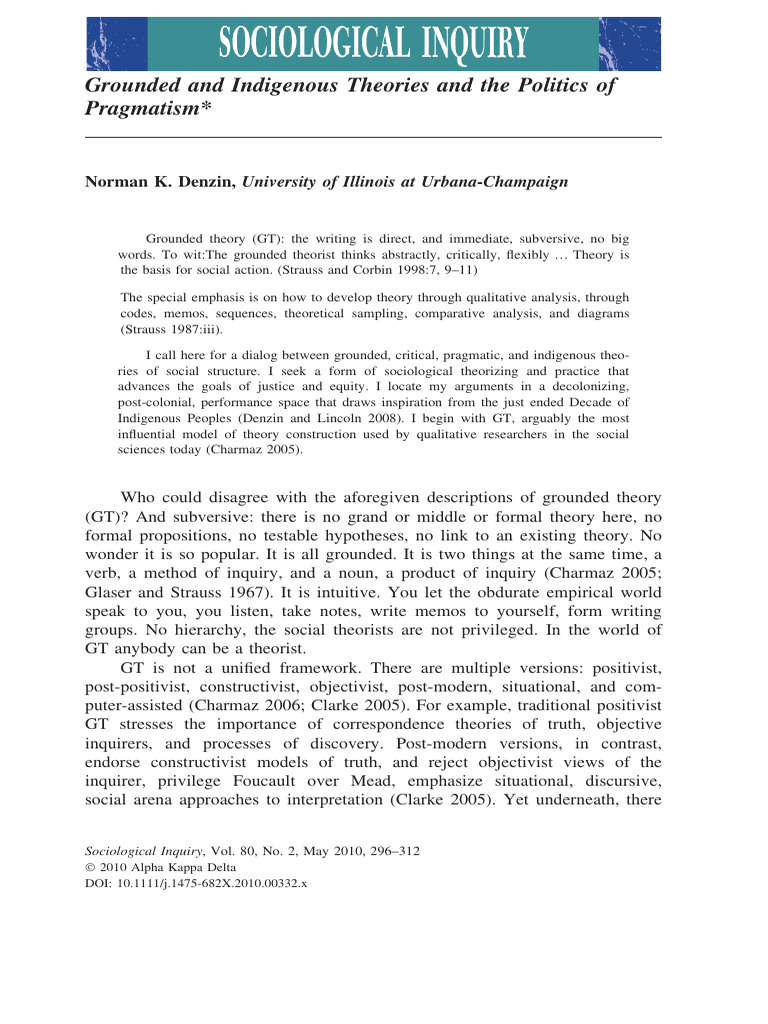 Denzin Grounded Theory Outline | Download Free PDF | Pragmatism | Theory