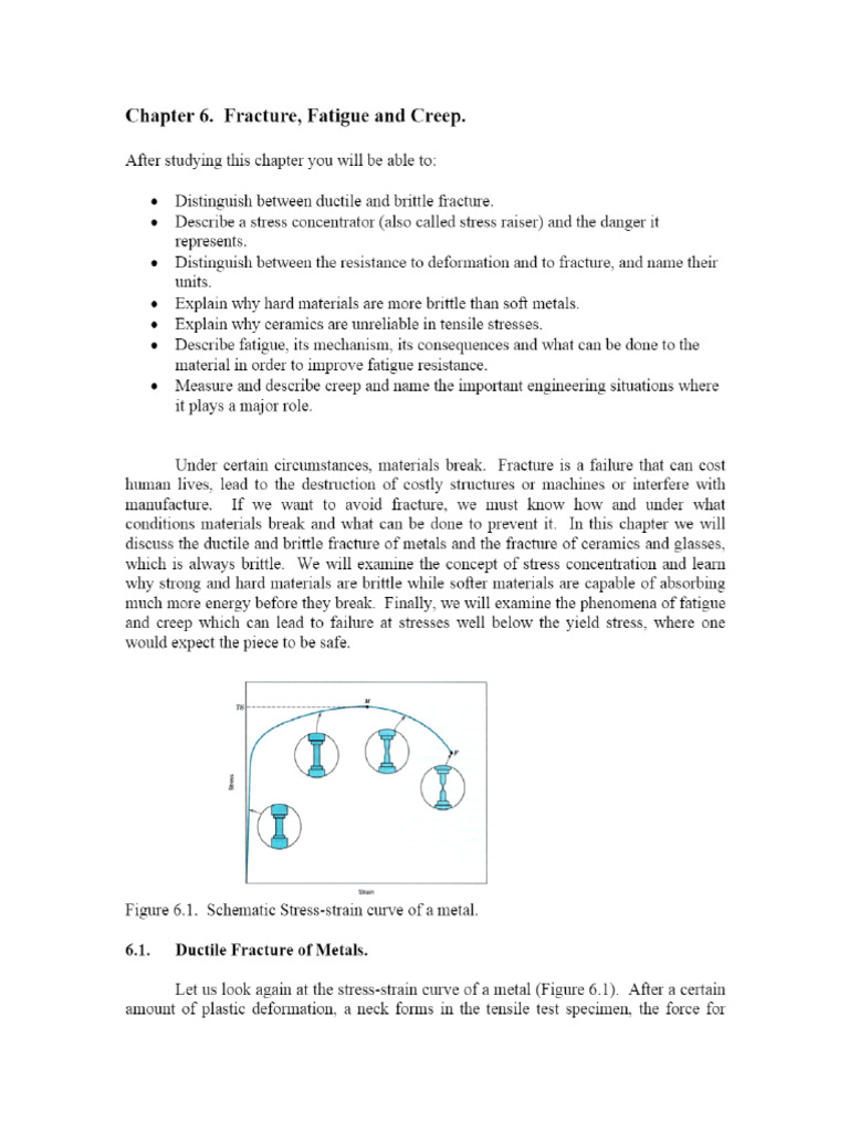 Chapter 6. Fracture, Fatigue and Creep | PDF
