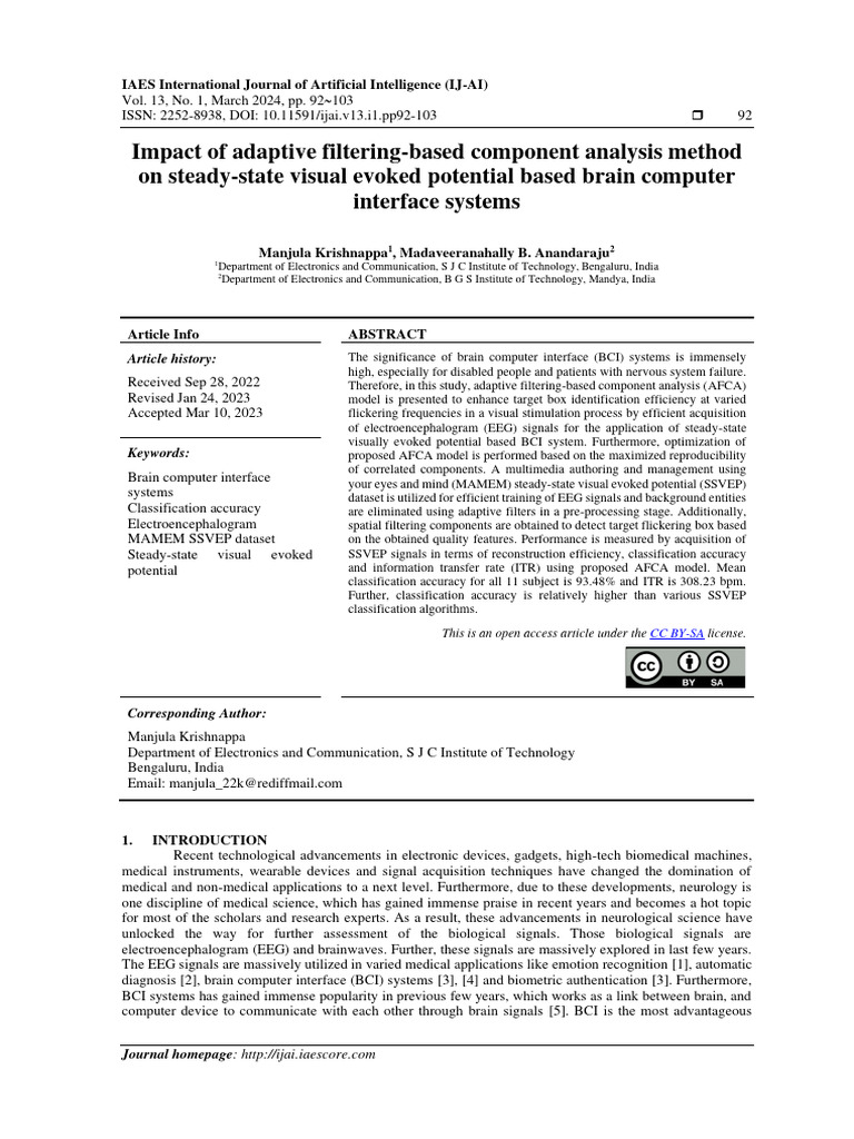 Impact of adaptive filtering-based component analysis method on steady ... Impact of adaptive filtering-based component analysis method on steady ...
