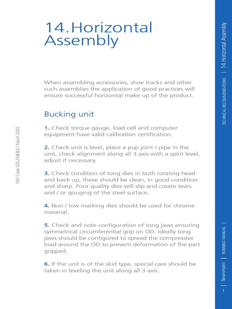 14.horizontal Assembly: Bucking Unit | Download Free PDF | Pipe (Fluid ...